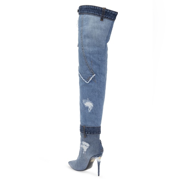 Dolce & Gabbana | Shoes | Dolcegabbana Denim High Rise Boots Exclusive ...